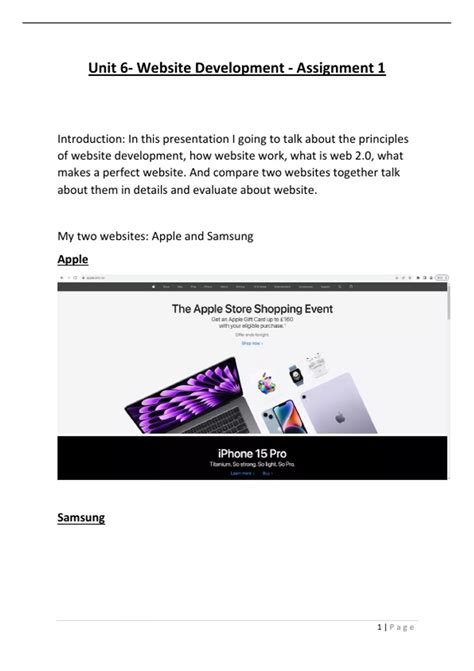 Unit 6 Website Development Assignment 1 Distinction Achieved Unit 6 Website Development