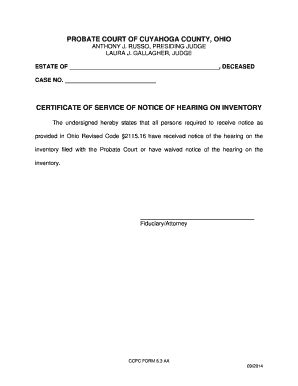 Bill Of Sale Form Certificate Of Service Of Notice Of Probate Of Will PdfFiller