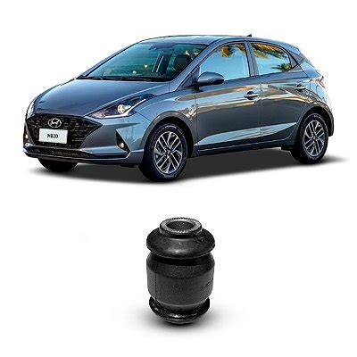 Par Bucha Borracha Menor Bandeja Leque Balança Suspensão Dianteira Hyundai Hb Hatch