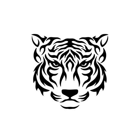 Tiger Symbol Logo Tribal Tattoo Design Stencil Vector Illustration