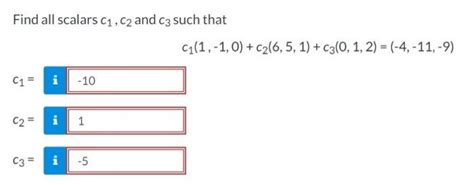 Solved Find All Scalars C C And C Such That C Chegg