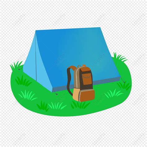 플랫 여름 캠프 텐트 배낭 Png 일러스트 무료 다운로드 Lovepik