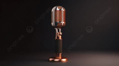 음악 시상식 가라오케 및 녹음 스튜디오에 완벽한 스탠드에서 빈티지 마이크 3d 렌더링 오래된 마이크 마이크 레트로 마이크 배경 일러스트 및 사진 무료 다운로드