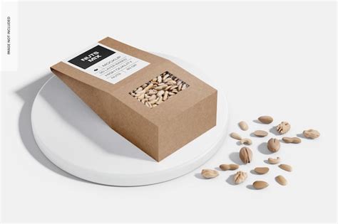 Premium Psd Triangular Carton Boxes With Window Mockup Perspective