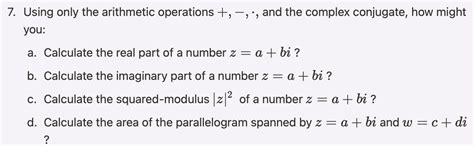Solved Using Only The Arithmetic Operations ﻿and The
