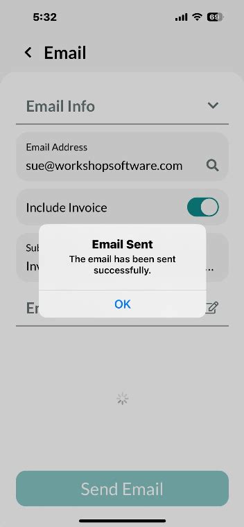 Mobile App Invoice Functionality Workshop Software Workshop Management Software