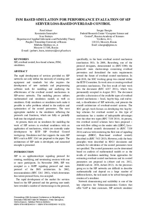 pdf fsm based simulation for performance evaluation of sip server