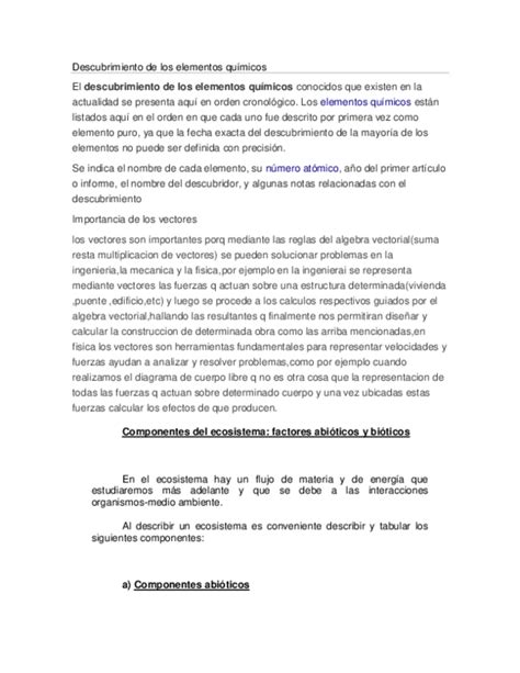 Doc Descubrimiento De Los Elementos Químicos