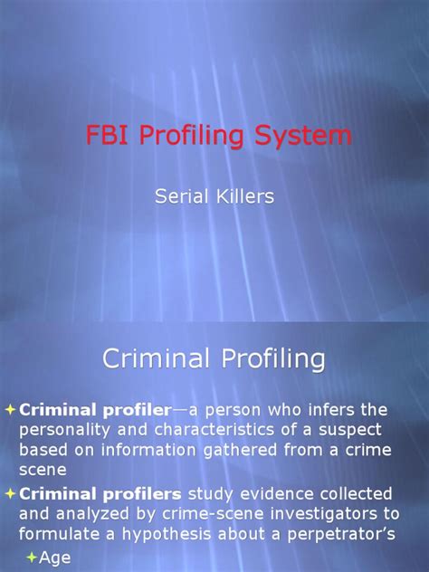 Fbi Profiling System Serial Killers Download Free Pdf Serial Killer Sexual Fantasy