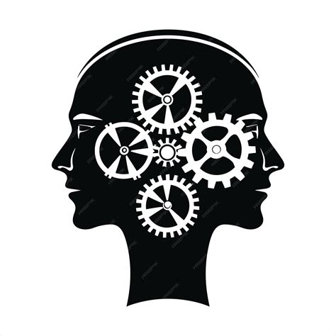 Premium Vector Cogs Interlocked Within Two Heads Talking Corporate