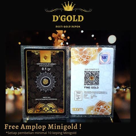 MINIGOLD 0 1 Gram Logam Mulia Emas 24 Karat EMAS MINI GOLD Shopee