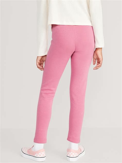 High Waisted Full Length Fleece Leggings For Girls Old Navy