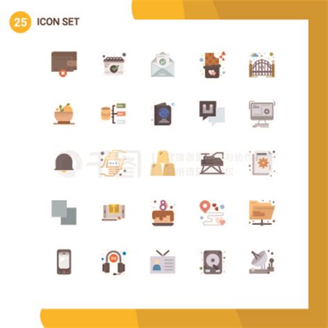 25免抠元素 用于草本、入口、信封、门、甜美可编辑向量设计元素等网络印刷媒体的 25 个现代平面彩色标志和符号包 素材免费下载 403像素 Eps格式 编号43380589 千图网