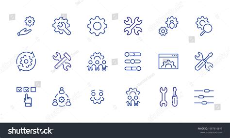 Set Settings Setup Vector Line Icons Stock Vector Royalty Free 1687816843 Shutterstock
