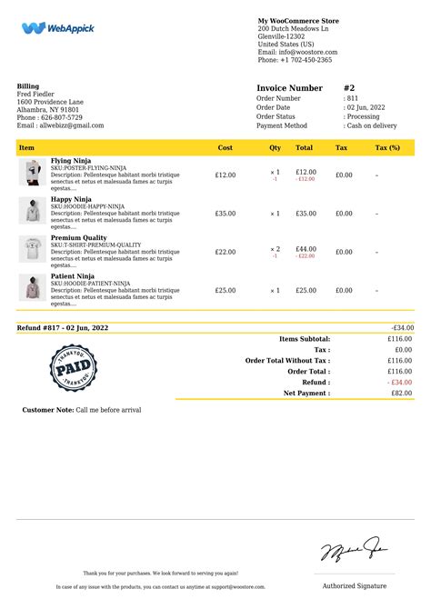 Create Custom Invoices For Woocommerce