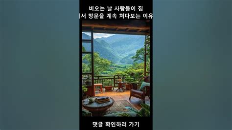 비오는 날 사람들이 집에서 창문을 계속 쳐다보는 이유5 Youtube