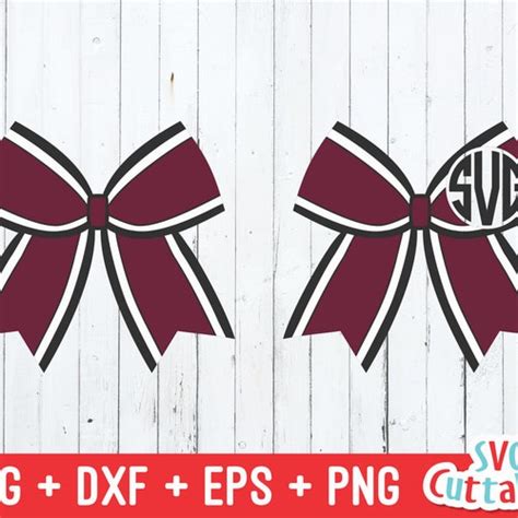 Cheer Bow Svg Cheer Bow Cut File Cheer Bow Monogram Frame Etsy