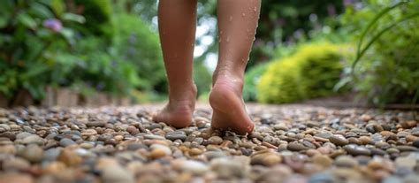 Barefoot Steps On A Pebble Path Premium Ai Generated Image Barefoot Steps On A Pebble Path Premium Ai Generated Image