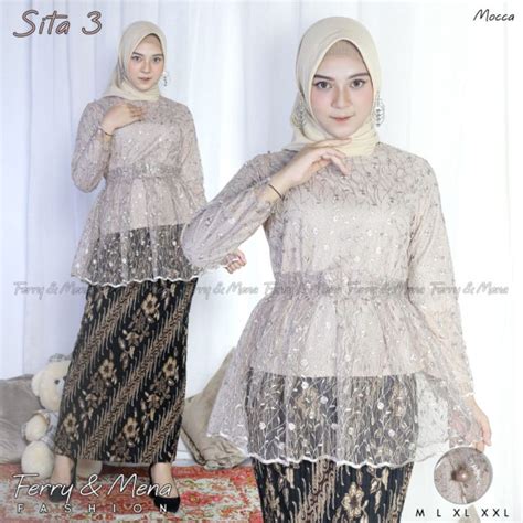 Jual SETELAN KEBAYA TILLE WISUDA SET KEBAYA MODERN SET KEBAYA BURKAT KEBAYA OUTFIT PESTA