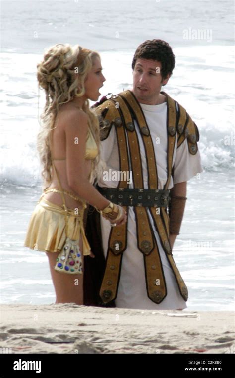 Adam Sandler And Teresa Palmer On The Film Set For Bedtime Stories