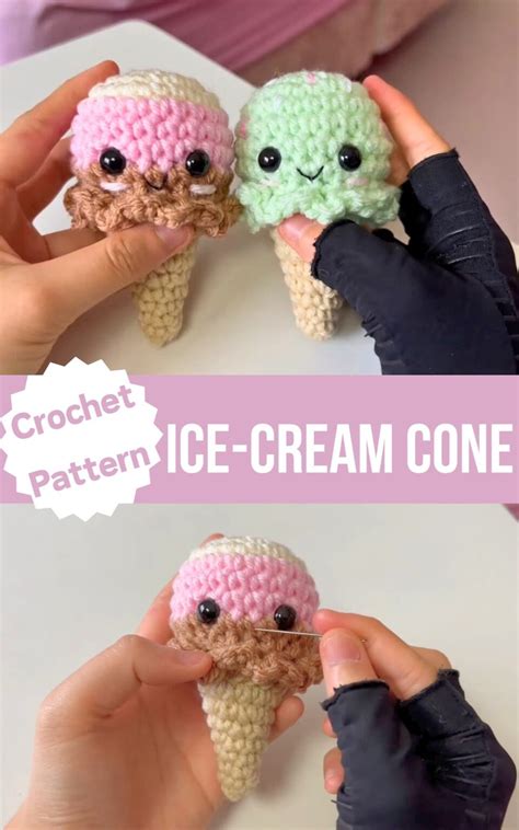 8 Crochet Sweetest Ice Cream Cone Amigurumi Patterns Crochet Wave