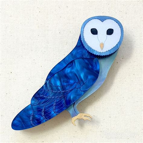 Barnabas The Barn Owl Brooch Fractured Lace