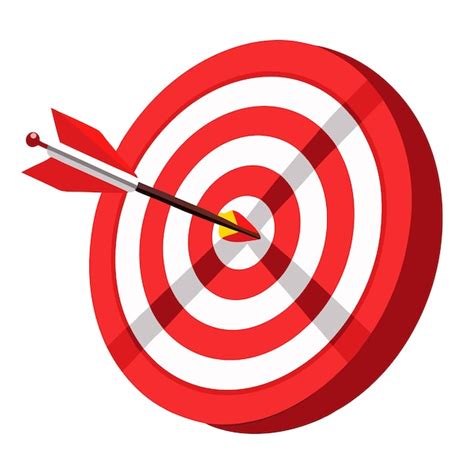 Premium Vector Red Dart Arrow Hitting In The Target Center Of