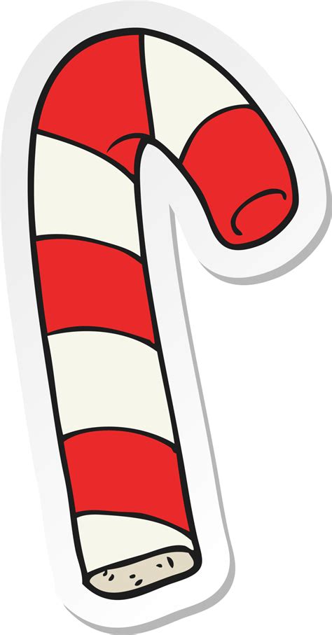 Sticker Of A Cartoon Candy Cane 36481865 Png