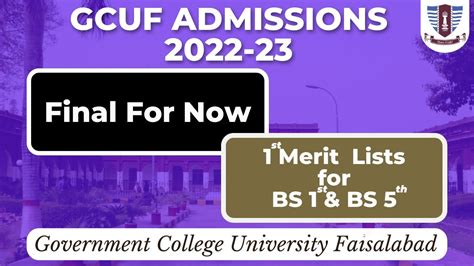 Why Merit Lists Are Frequently Delayed GCUF Merit 1st Lists New Date