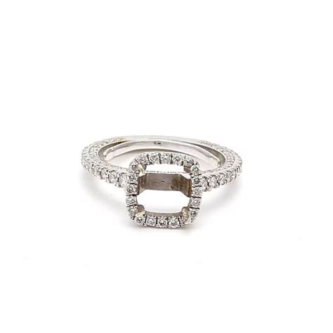 070 Carat Round Brilliant Diamond Platinum Semi Mount Ring Auction