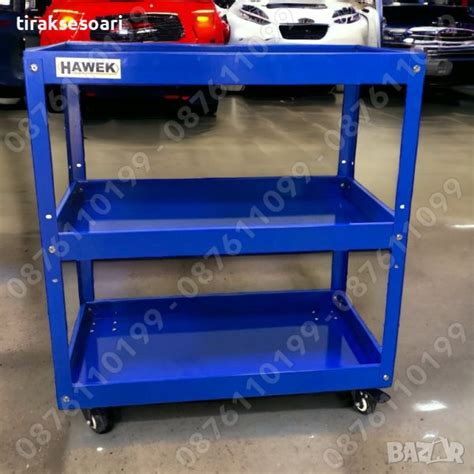 НОВИ Полски Колички за инструменти с три рафта Hawek Сервизна количка в Други инструменти в гр