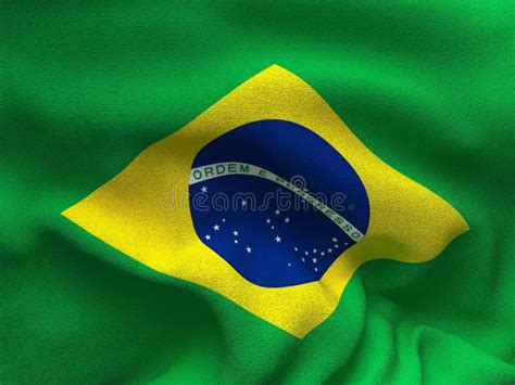 Textura De Uma Tela Com A Imagem Da Bandeira De Brasil Acenando No