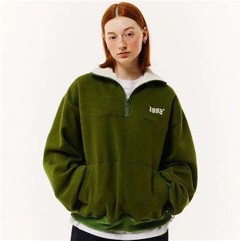 빈티지 반 집업그린 감도 깊은 취향 셀렉트샵 29cm