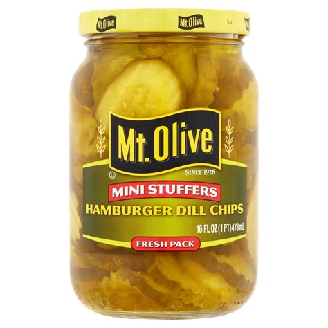 Mt Olive Mini Stuffers Kosher Hamburger Dill Chips 16 Fl Oz The