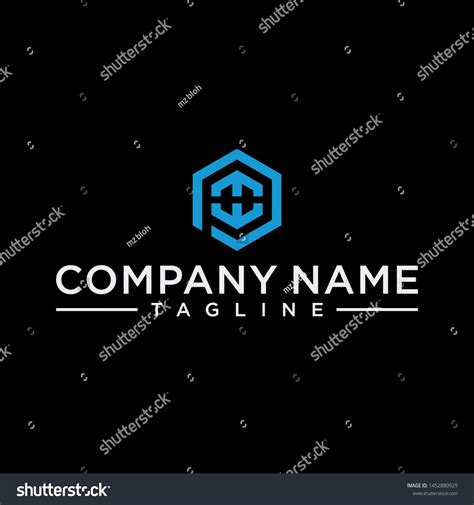 Creative Design Outline Letters Pwm Hexagon Stock Vector Royalty Free