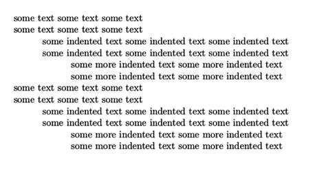 Indentation How To Align Multiple Lines On Same Indent Without Enumeration TeX LaTeX