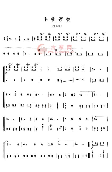 丰收锣鼓六级 中央音乐学院 古筝曲谱 大秦古筝网古筝网