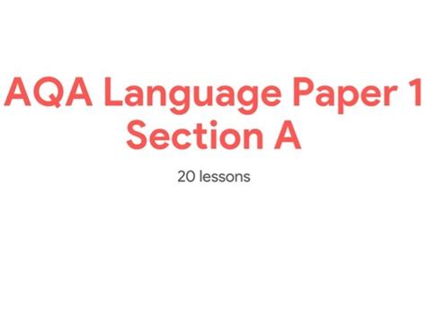 aqa english language paper 1 teaching resources