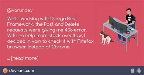Rest While Working With Django Rest Framework The Post And Delete