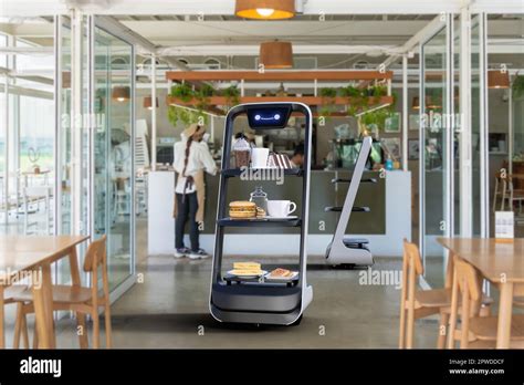 Autonomous Waiter Robot Working In Restaurant Artificial Intelligence