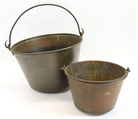 2 Antique Brass Buckets 0073 On Jan 16 2023 Hartzells Auction