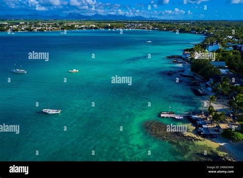 Mauritius Rivière du Rempart District Aerial view of Grand Baie Stock Photo Alamy