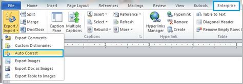 Quickly Import Or Export And Customize Autocorrect Entries In Word Words Custom Page Layout