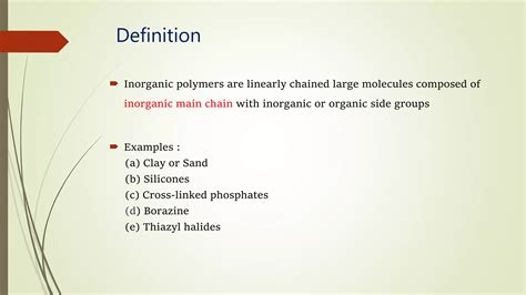 Classification Of Inorganic Polymers By Dr Salma Amir PPT