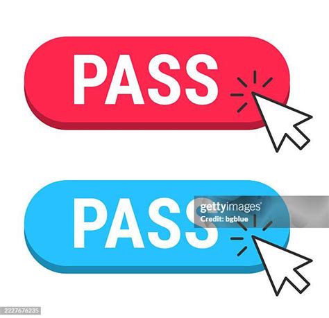 Pass Red And Blue Buttons With Cursor On White Background High Res