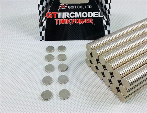 Gt模型 圓形銣鐵硼超強磁鐵 直徑 10mm X 厚度 2mm 表面鍍鎳 同級最高品質 一包 10片 露天市集 全台最