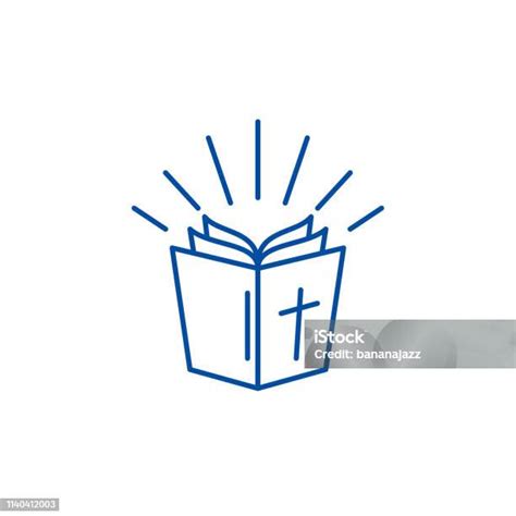 Concept Dicône De Ligne Biblique Symbole De Vecteur Plat Bible Signe Illustration De Contour