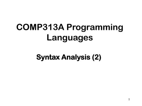 ppt comp313a programming languages powerpoint presentation free