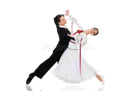 Ballroom Dance Couple In A Dance Pose Isolated On White Background