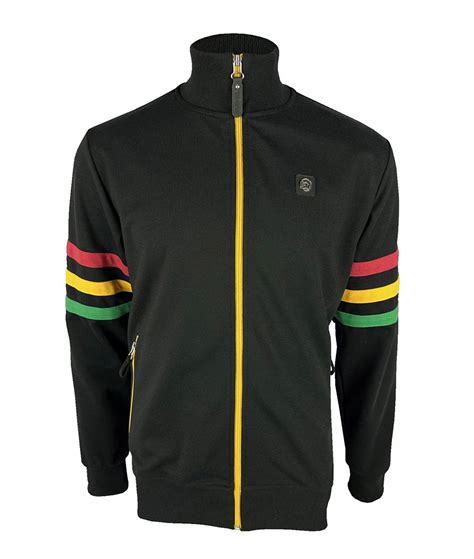 Trojan Records Rasta Stripe Sleeve Track Top Modfellas Clothing